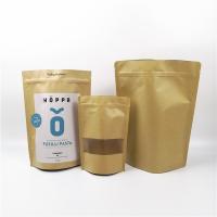 China 100g 250g Kraft Paper 100 Mircon CYMK Stand Up Zipper Bag for sale