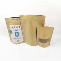 China 100g 250g Kraft Paper 100 Mircon CYMK Stand Up Zipper Bag for sale