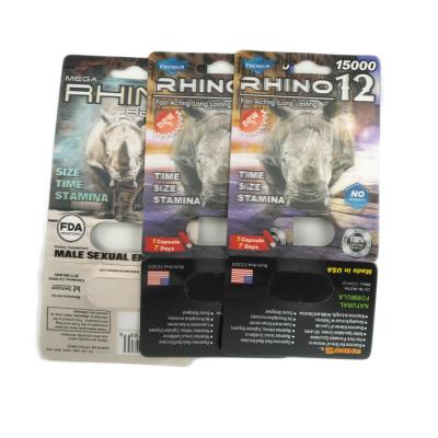 China Stiff Rox Male Enhancement Pill Rhino 69 Blister 3d Card Display Box for sale