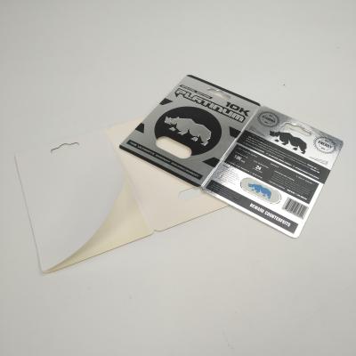 China Glossy Surface 9x12cm Rhino Capsule Blister Paper Cards for sale