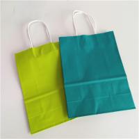 China Kraft Paper CMYK 350gsm cardboard Grocery Shopping Bags With Handle for sale