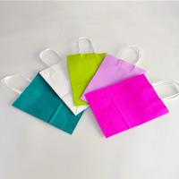 China Kraft Paper CMYK 350gsm cardboard Grocery Shopping Bags With Handle for sale