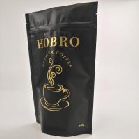 China stand up matt black laminated aluminum foil zip lock coffee packaging bag coffee bean packaging bags with valve for sale