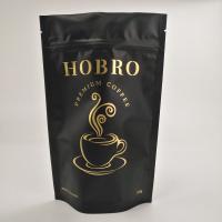 China Stand Up Matt Black Laminated Aluminum Foil Zip Lock Coffee Packaging Bag Coffee Bean Packaging Bags With Valve for sale