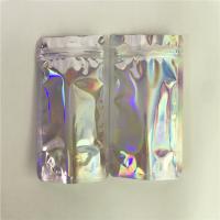 China Digital Printing Clear Front and Holographic Back Holographic Bags for  Cosmetic Packaging for sale