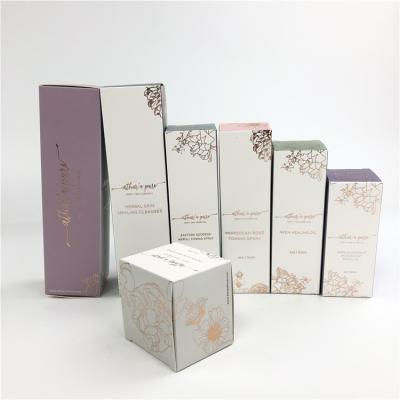China White Cardboard Cosmetic Hot Stamping Paper Box Face Cream Packaging for sale