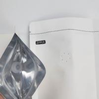 China OEM Custom 1/8 OZ White Logo Size Resealable Aluminum Foil 120 Microns Kraft Paper Stand Up Packaging Pouches for sale