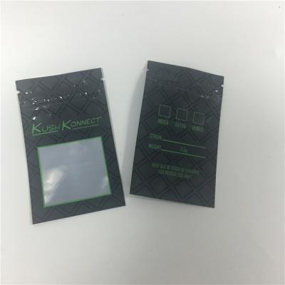 China UV print KUSH PE Prevent children from opening tobacco bags with window for sale