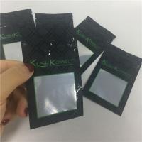 China UV print KUSH PE Prevent children from opening tobacco bags with window for sale