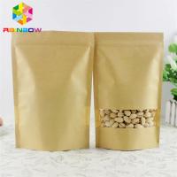 China Printed Own Logo  Stand Up Paper Bags For Food/Coffee Beans Window Packaging See through Bags for sale