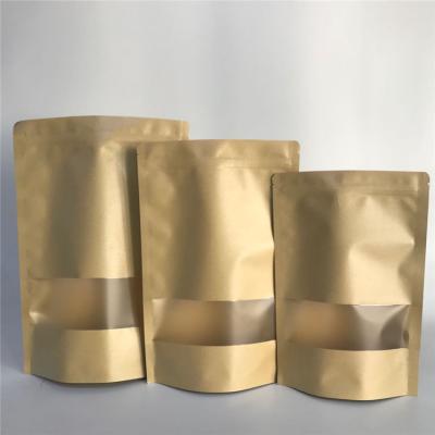 China Custom Accepted Stand up Kraft Paper Bags with Window for sale