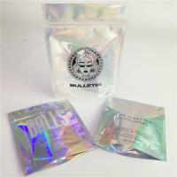 China Custom Accepted Holographic Cosmetics Packaging Bags with Zipper for sale