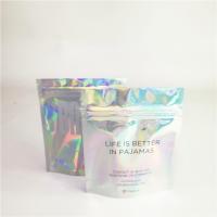 China Custom Accepted Holographic Cosmetics Packaging Bags with Zipper for sale