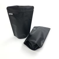 China OEM Custom 250G Black Logo Size Resealable Aluminum Foil Stand Up With Degassing Valves For Coffee Bean Packaging Pouch for sale
