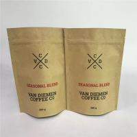 China Kraft Zip Lock Stand up Pouches with Tear Notch and Matte Window for sale