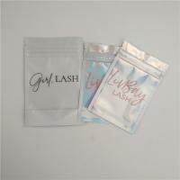 China Customized Smell Proof Cosmetic Holographic Plastic  Seal Eyelash Lipgloss Packaging Mylar Bag for sale
