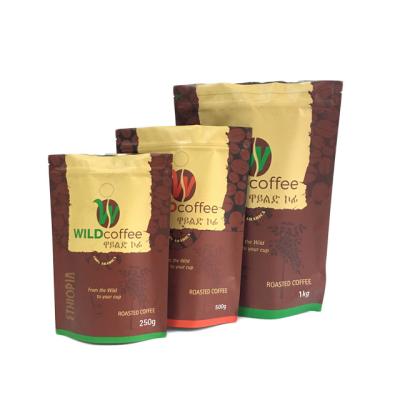 China 250g 500g 1kg Matte Finish Foil Lined Stand Up Zipper Packaging Bag For Coffee Packaging for sale
