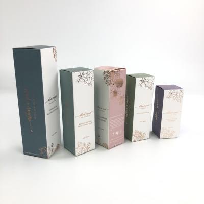 China Custom Glossy UV Matt Film With 400g Thickness White Cardboard For Cosmetic Sample Argan Oil Paper Box Packaging for sale