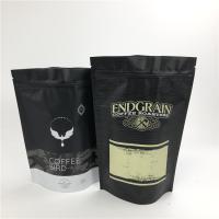 China Black Matte Snack Plastic Pouches Packaging Coffee Bags With One Way Valve for sale