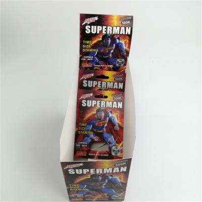 China Rhino 99 500K Superman Male Enhancement 3D Blister Card Capsule Sex Pills Packaging for sale