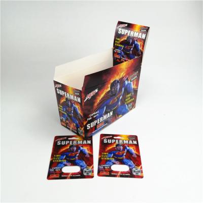 China Silk Printing CMYK Sex Pill Packaging Card 9x12cm for sale
