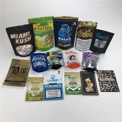 China CBD 3.5g Soft Touch Cookie Bag Smell Proof Mylar Childproof Foil Pouch Packaging for sale
