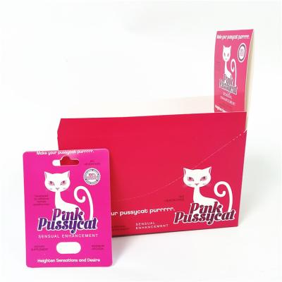China Pussycat Package Rhino Capsule Pills Blister Card UV printing for sale