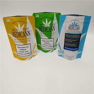 China CBD Weed Foil Mylar Plastic Stand Up Pouch Airtight Smell Resistant for sale