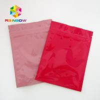 China Cosmetic Glossy Finish Zipper Aluminum Foil Bags 100 Mic Reclosable for sale