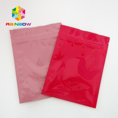 China Cosmetic Glossy Finish Zipper Aluminum Foil Bags 100 Mic Reclosable for sale
