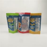 China Glossy Dried Fish Plastic Zipper Aluminum Foil Packaging With Clear Window for sale