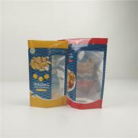 China Glossy Dried Fish Plastic Zipper Aluminum Foil Packaging With Clear Window for sale
