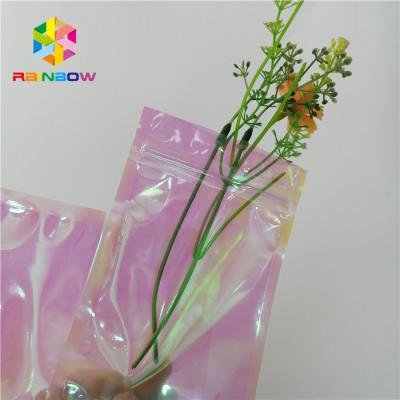China 3 Side Sealed Small PE Holographic  Pouches Custom Laser Printing for sale