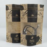 China Snack Waterproof Stand Up Laminated Brown Kraft Paper  Bags With Window for sale