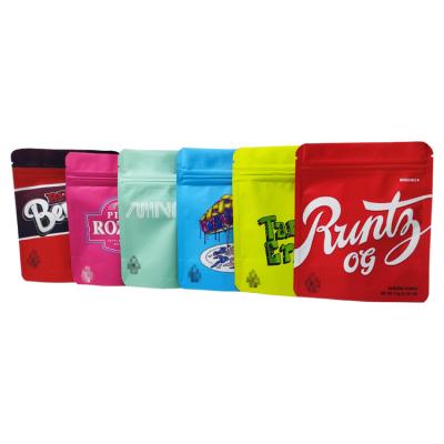China Custom Resealable Smell Proof  Edible Packaging Pouch Soft Touch Child Resistant Mylar Bags for sale
