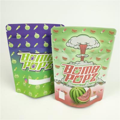 China Resealable Weed Mylar Herbal Incense Packaging Smell Proof Mylar Bag MOPP for sale
