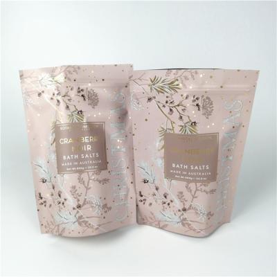 China Custom digital printing plastic logo mylar Smell proof bath salt mylar stand up zipper packaging bags pouch for sale