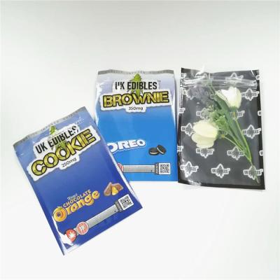 China CMYK 120mic Flat Aluminum Foil Pouch Gummy THC Smell Proof Mylar Bag for sale