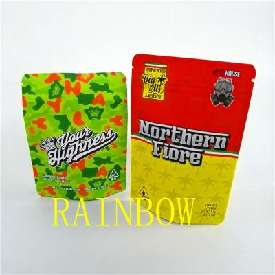 China Custom Soft Touch Ziplock Printed Smell Proof Stand Up Child Resistant Heat Seal Plastic Matte Weed Design Mylar Bags for sale