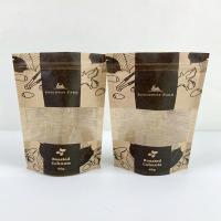 China Custom Printed Resealable Stand Up Pouch Kraft Paper Coffee Tea Snack Food Packaging Bag With Rectangular Window for sale