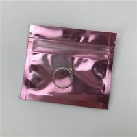 China Small Size Plastic Rose Gold Ziplock Pouch Logo Printing Three Side Seal Zipper Bag For Jewellery With Window for sale