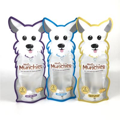China Custom Resealable Plastic Zip Lock Dog Treats Packaging With Clear Window Soft Touch Plastic 3.5g Packs Mylar Bags  for sale
