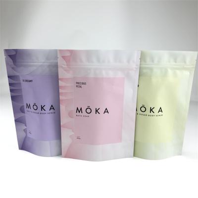 China Gravure Printing Plastic Bath Salt Packaging Bags Resealable Matte for sale