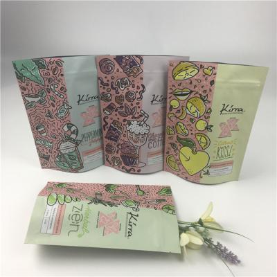 China Aluminum Foil Doypack Smell Proof Tea Food Packing Bags With Zipper for sale