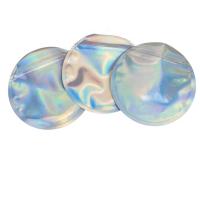 China 3.5g Plastic Die Cut Edible Candy Foil Bags Packaging Holographic Round Shape Sachet for sale