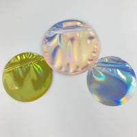 China Plain Plack Hologram Ziplock Foil Bags Packaging Edible Round Circle Mylar Pouch for sale