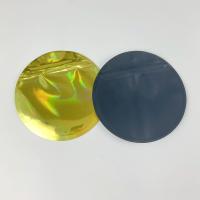 China Plain Plack Hologram Ziplock Foil Bags Packaging Edible Round Circle Mylar Pouch for sale
