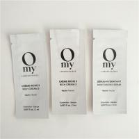 China Heat Sealed Cosmetics Sample Packaging Sachets Flat Pouch Mylar Foil 3 Sides Seal Bags for sale