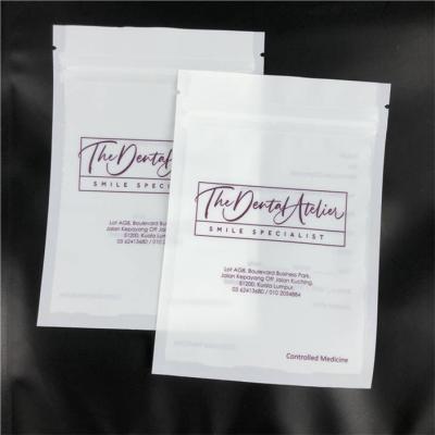 China Custom Printed Flat Aligners Mylar Matte Packaging Bags With One Side Clear for sale