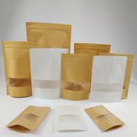 China Self Standing Doypack Kraft Paper Bag For Food Snacks Dried Fruits Cookie Tea for sale